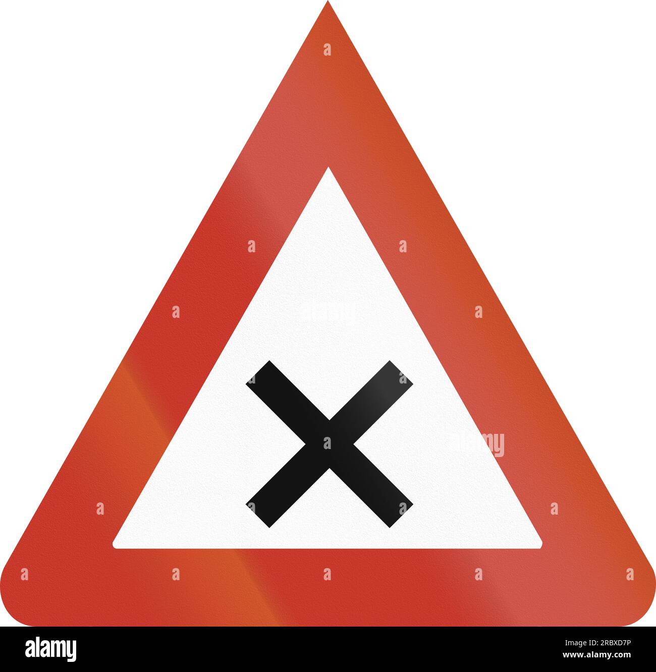 Old design (1937) of a German sign warning about crossroads Stock Photo ...