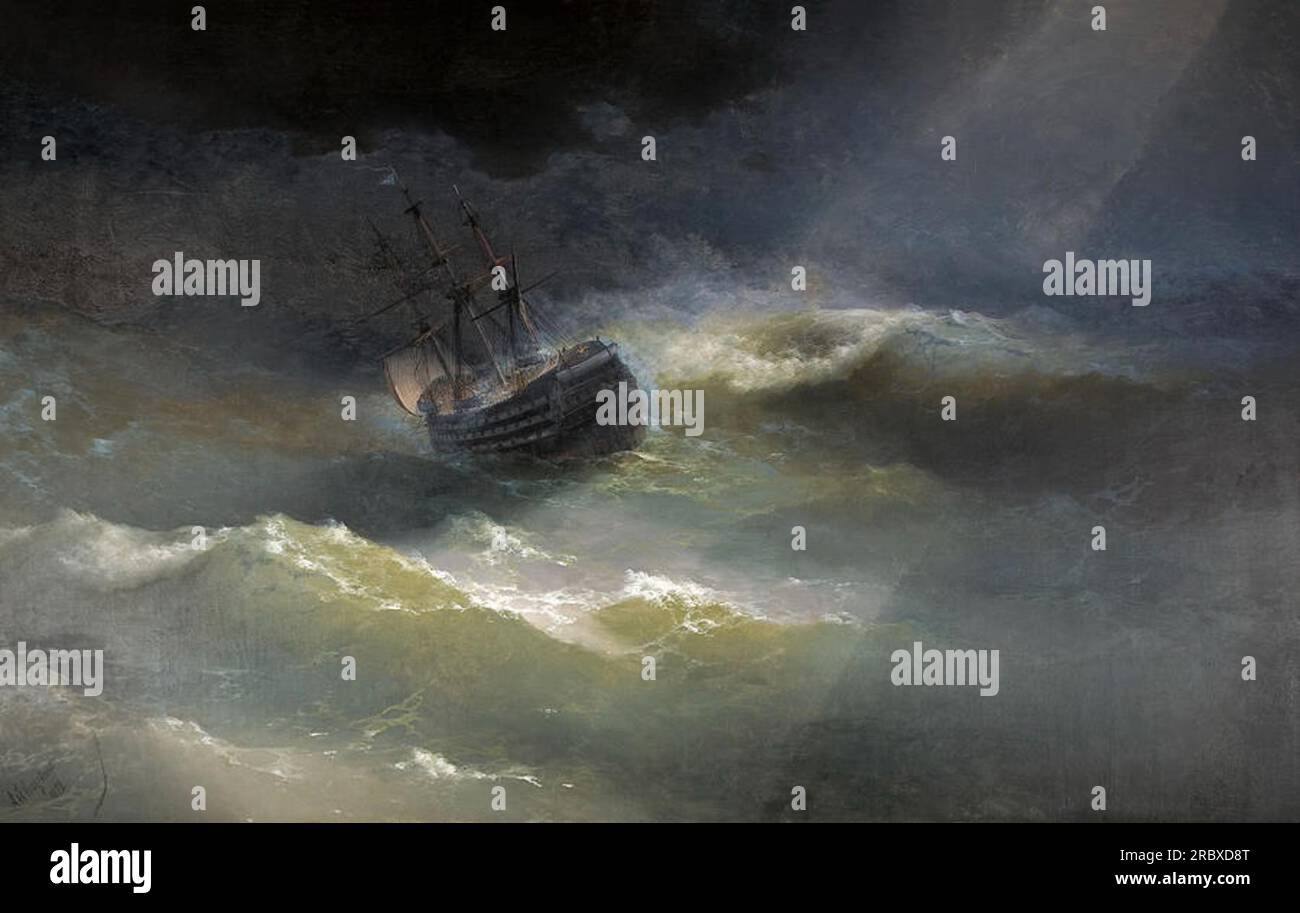 The Ship Maria in the Storm Augusta Stylianouaivan by Ivan Aivazovsky ...
