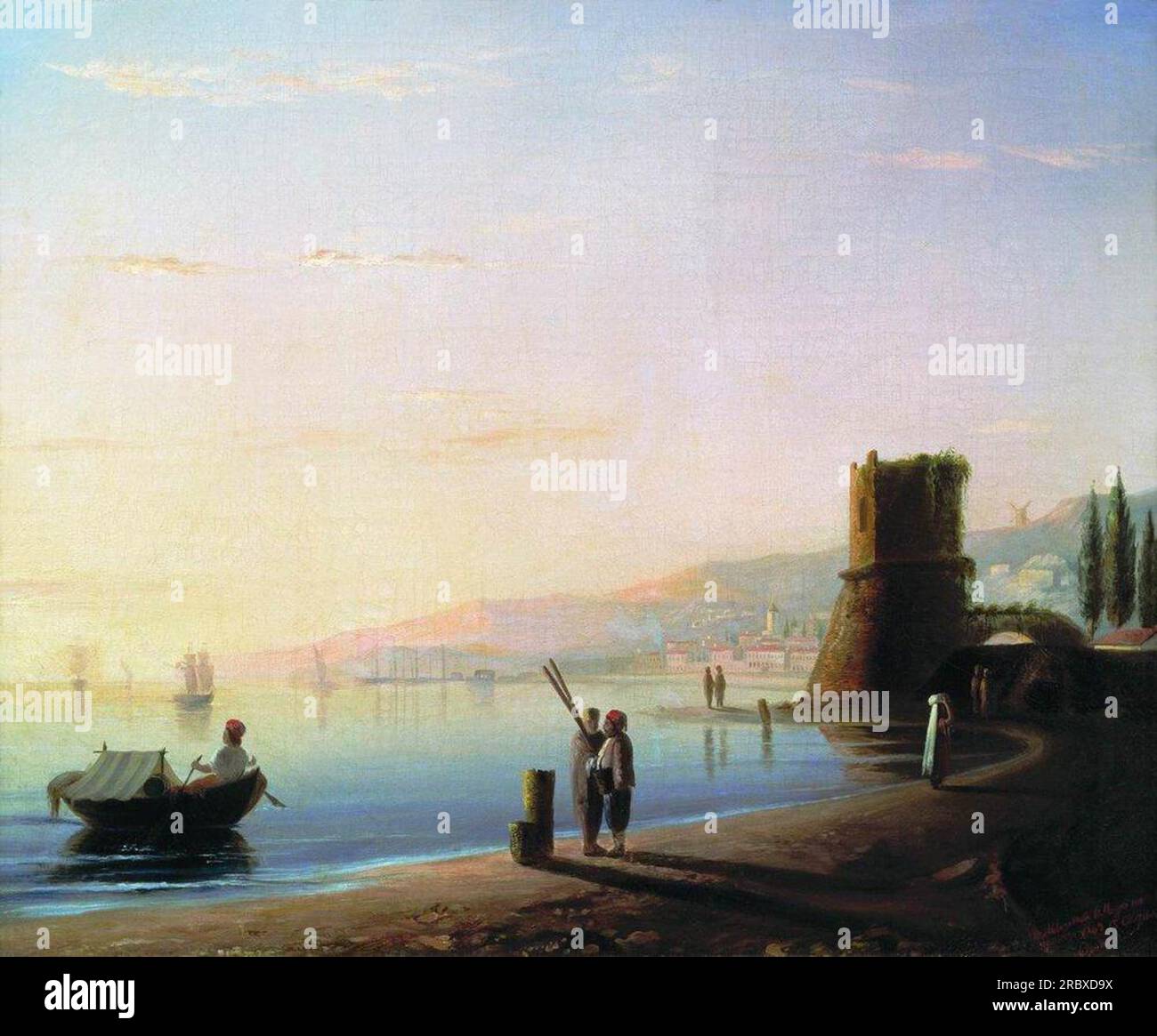 The pier in Feodosia 1840 by Ivan Aivazovsky Stock Photo - Alamy