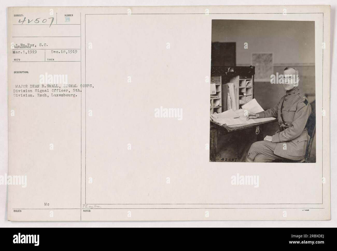 Major Dean B. Small, a Division Signal officer of the 5th Division, is ...