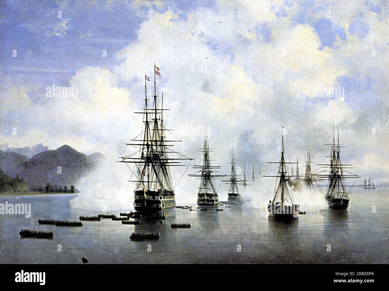 The Landing at Subashi 1839 by Ivan Aivazovsky Stock Photo - Alamy