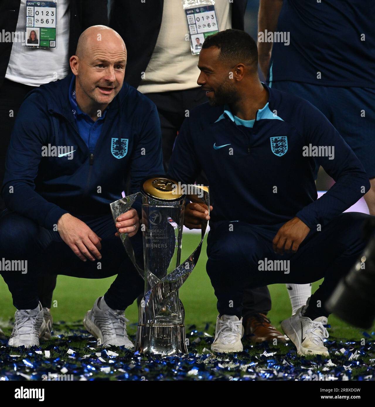 BATUMI, GEORGIA - JULY 8: Head coach Lee Carsley of England celebrates ...