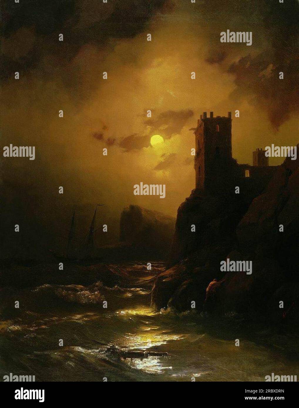 Tower. Shipwreck 1847 by Ivan Aivazovsky Stock Photo - Alamy