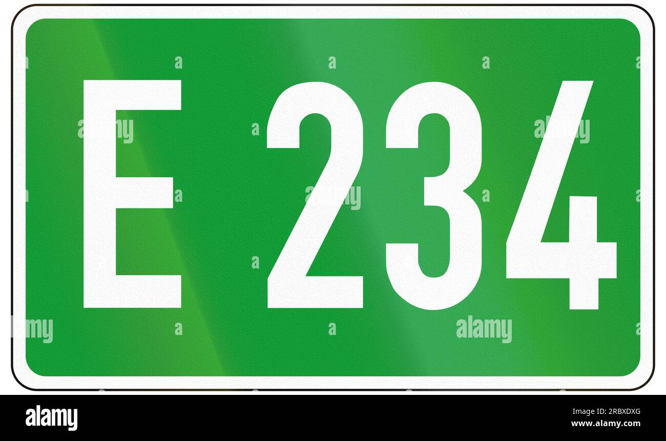 European road number sign for E234 Stock Photo - Alamy