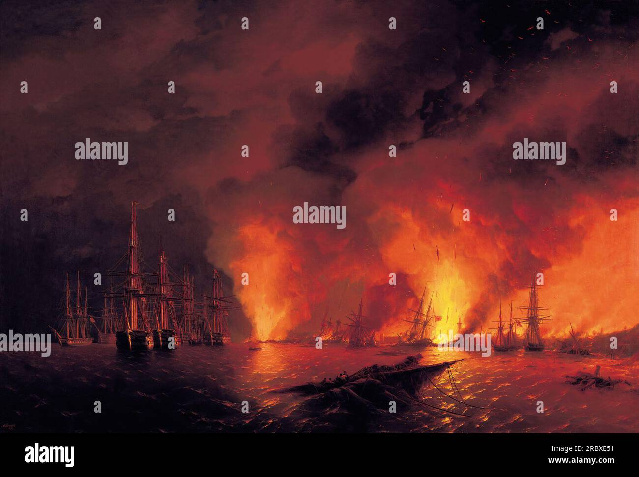 Battle of Sinop 1853 by Ivan Aivazovsky Stock Photo - Alamy