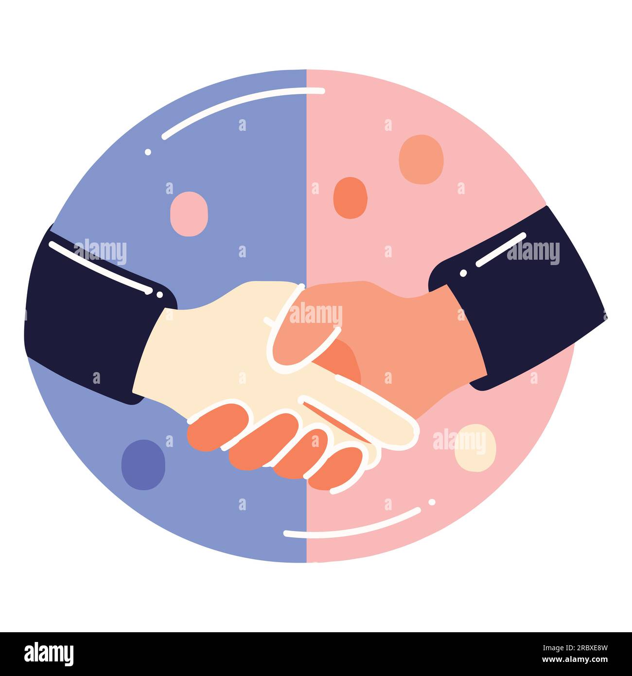 Hand Drawn Handshake Friendship in flat style isolated on background ...