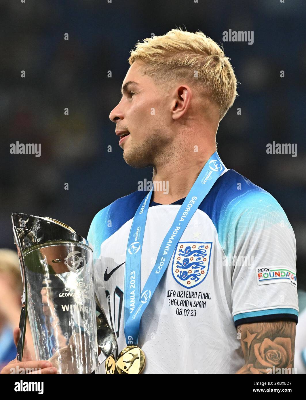 BATUMI, GEORGIA - JULY 8: England player Emile Smith Rowe celebrates ...