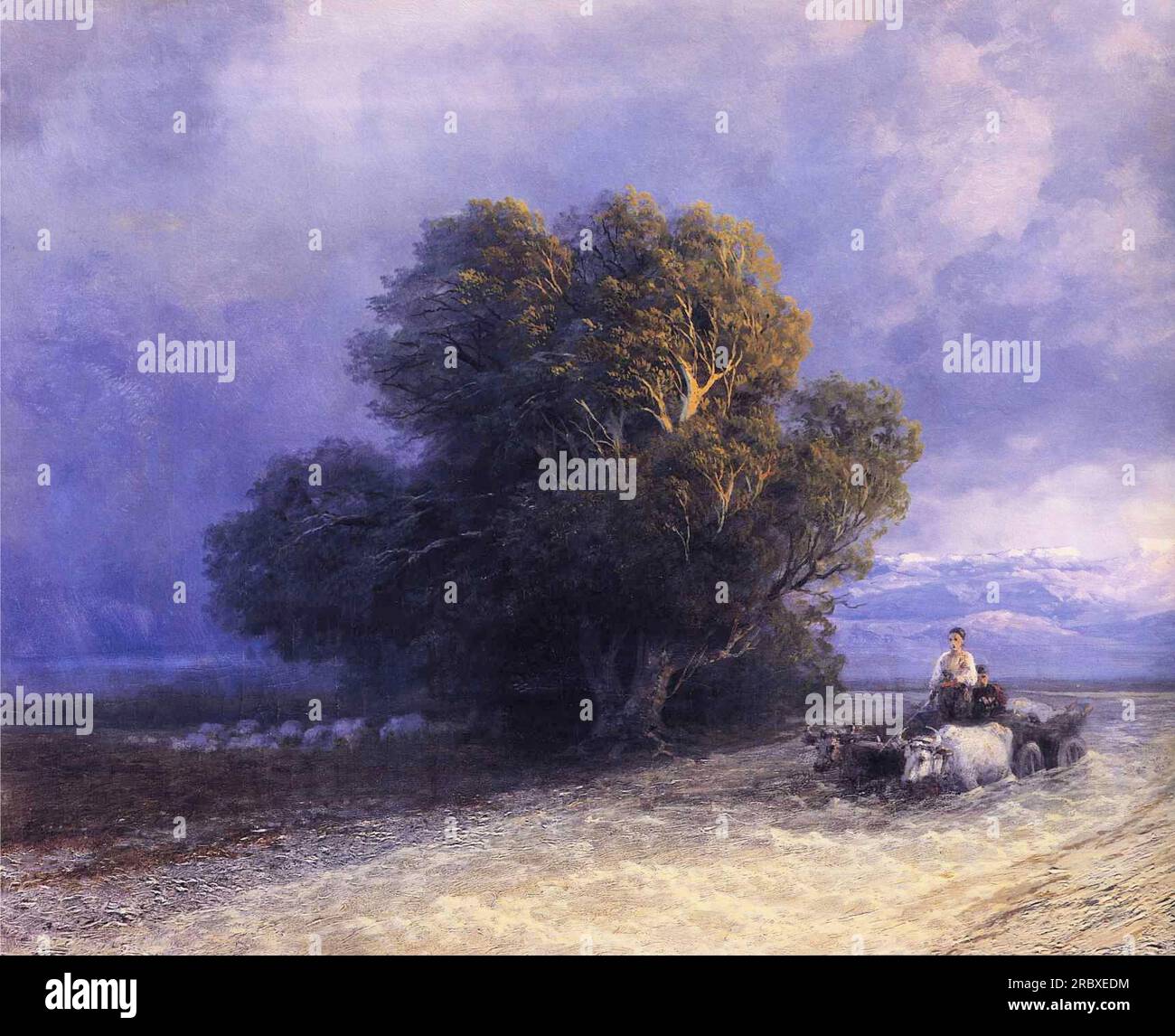 Ox Cart Crossing a Flooded Plain 1897 by Ivan Aivazovsky Stock Photo ... Ox Cart Crossing a Flooded Plain 1897 by Ivan Aivazovsky Stock Photo ...