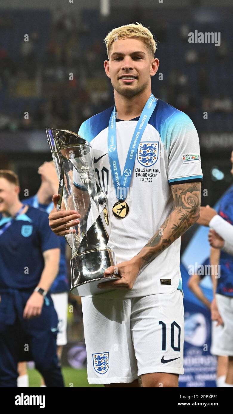 BATUMI, GEORGIA - JULY 8: England's player Emile Smith Rowe celebrates ...