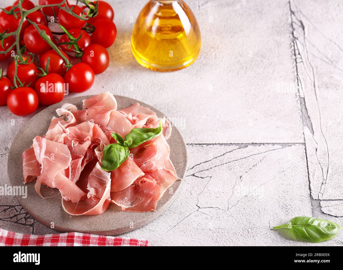 natural organic ham parma jamon prosciutto Stock Photo - Alamy