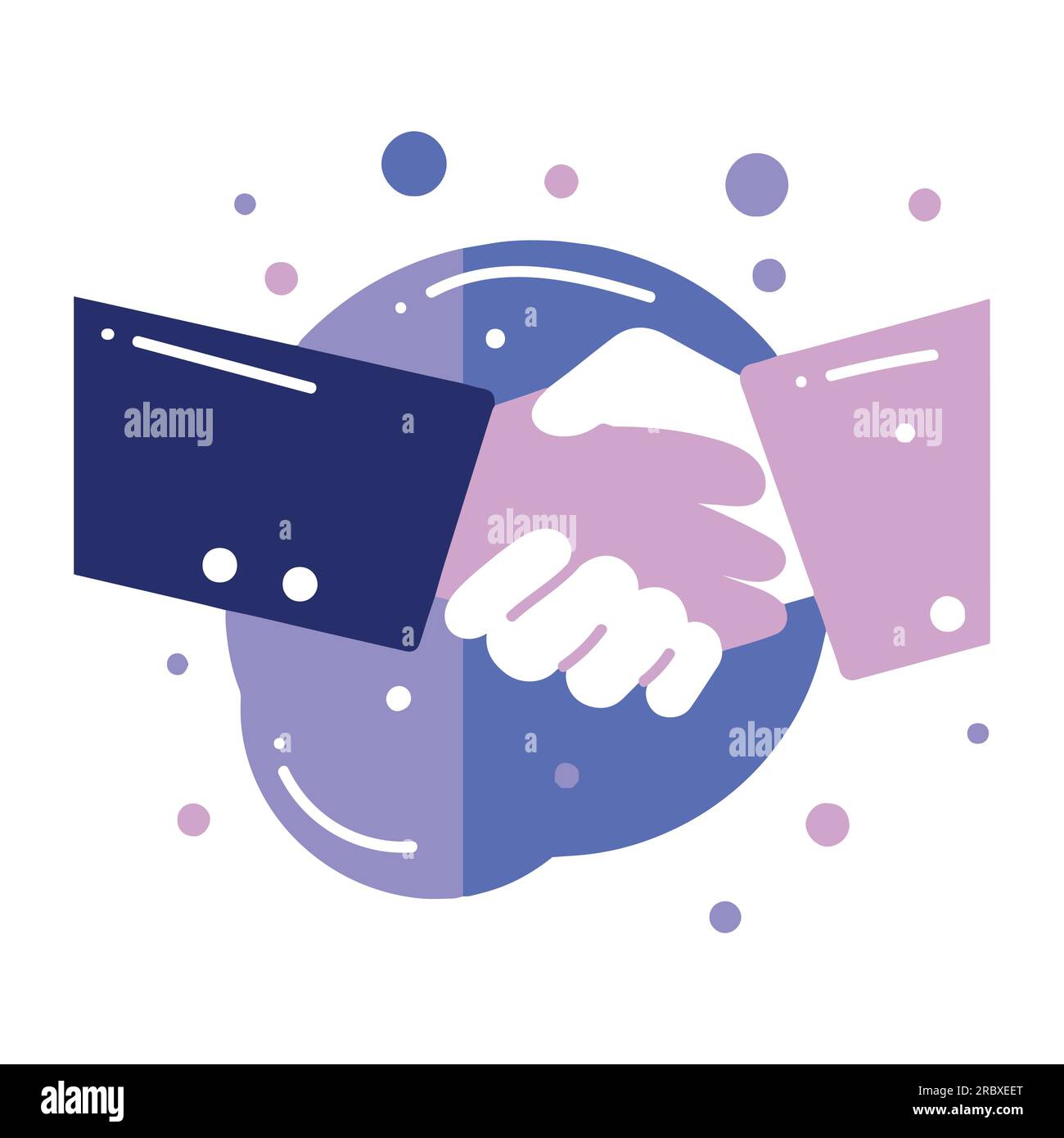 Hand Drawn Handshake Friendship in flat style isolated on background ...