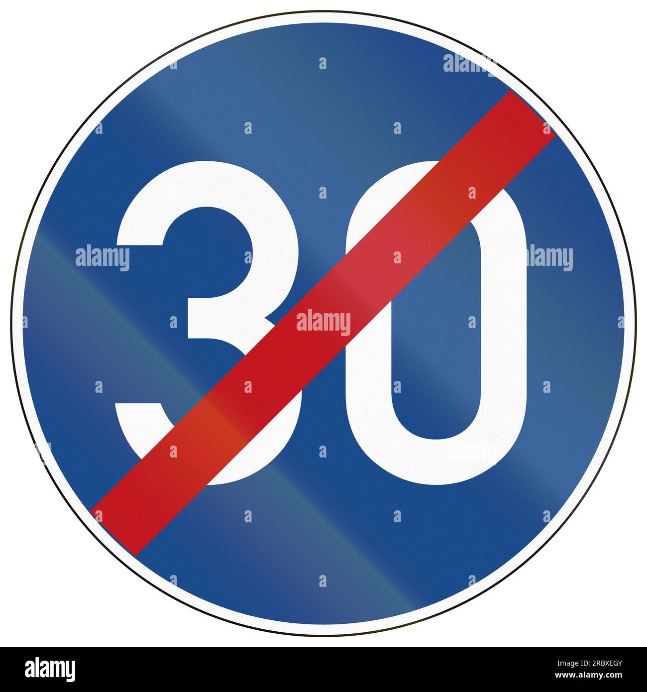German traffic sign: End of minimum speed of 30 kilometers per hour ...