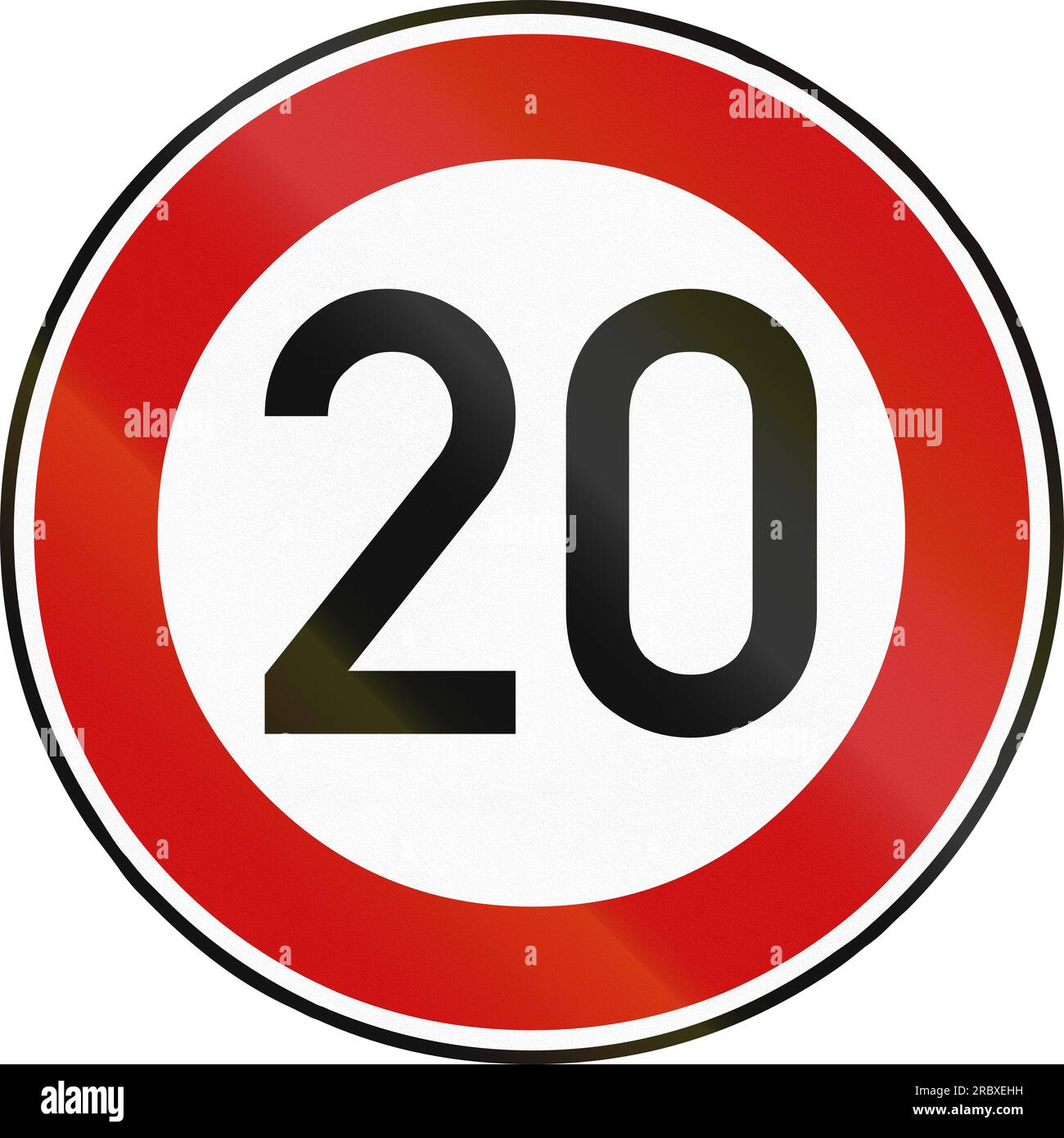 German traffic sign restricting speed to 20 kilometers per hour Stock ...