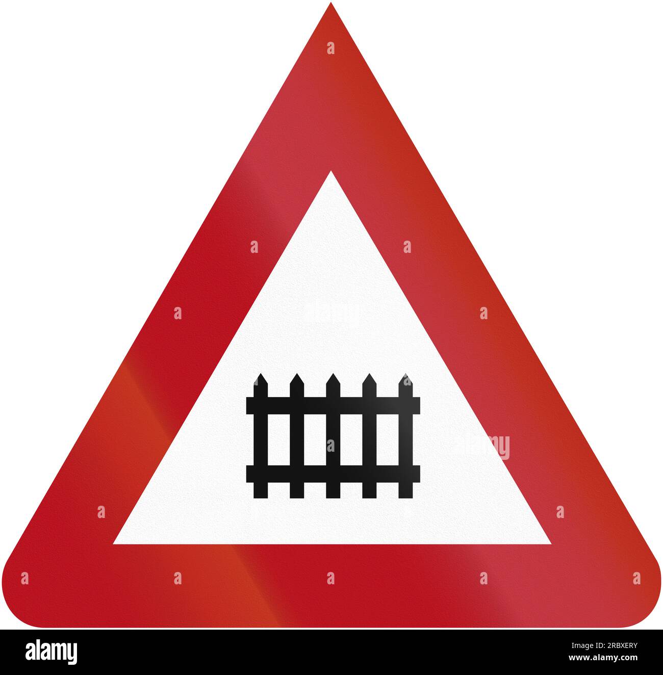 Old design (1927) of a German sign indicating a manned railway crossing ...