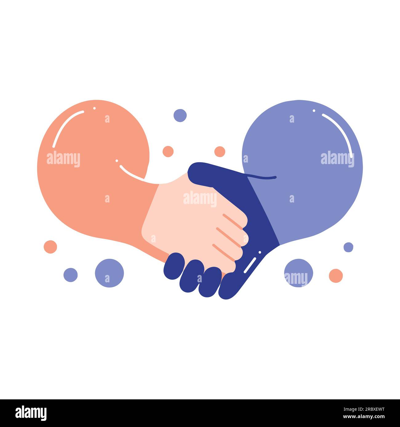 Hand Drawn Handshake Friendship in flat style isolated on background ...