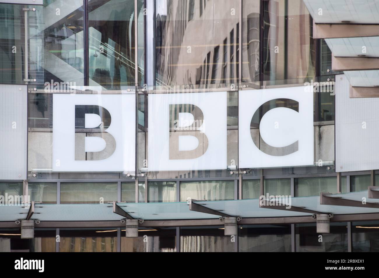London, UK. 10th July 2023. Exterior view of the BBC headquarters in ...