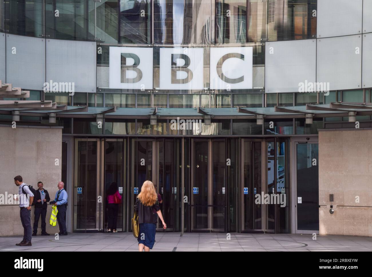 London, UK. 10th July 2023. Exterior view of the BBC headquarters in ...