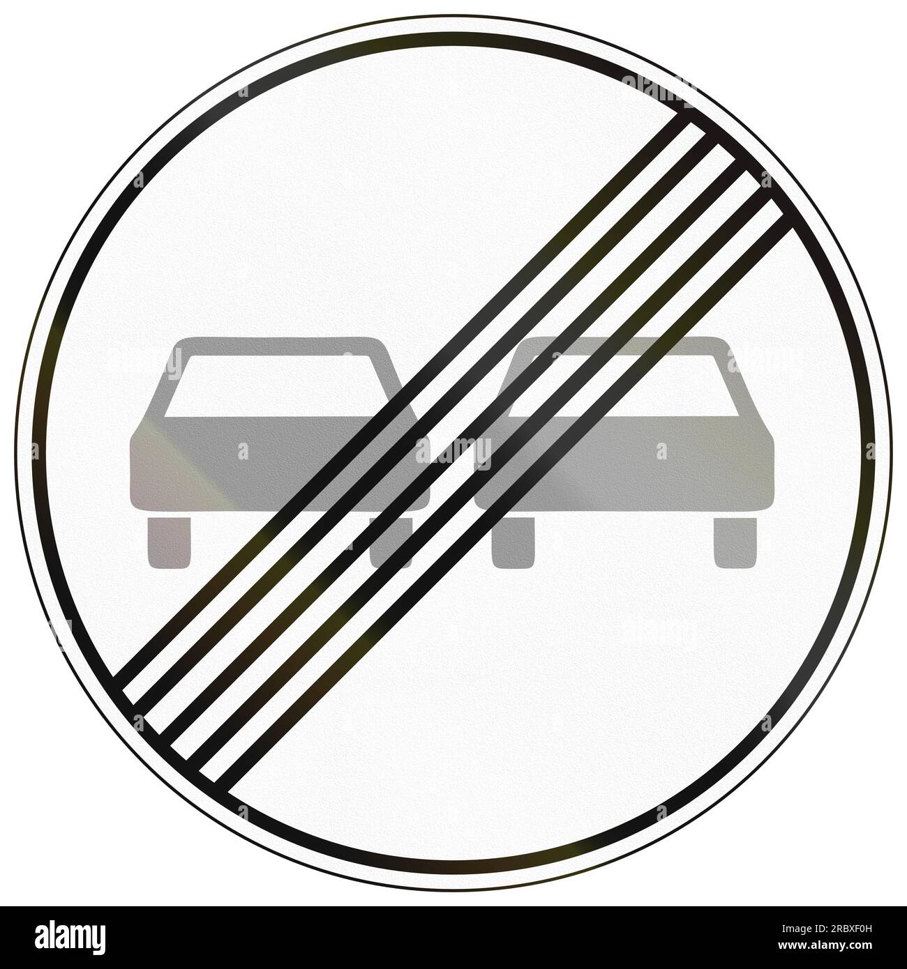 German traffic sign: End of no overtaking zone Stock Photo - Alamy