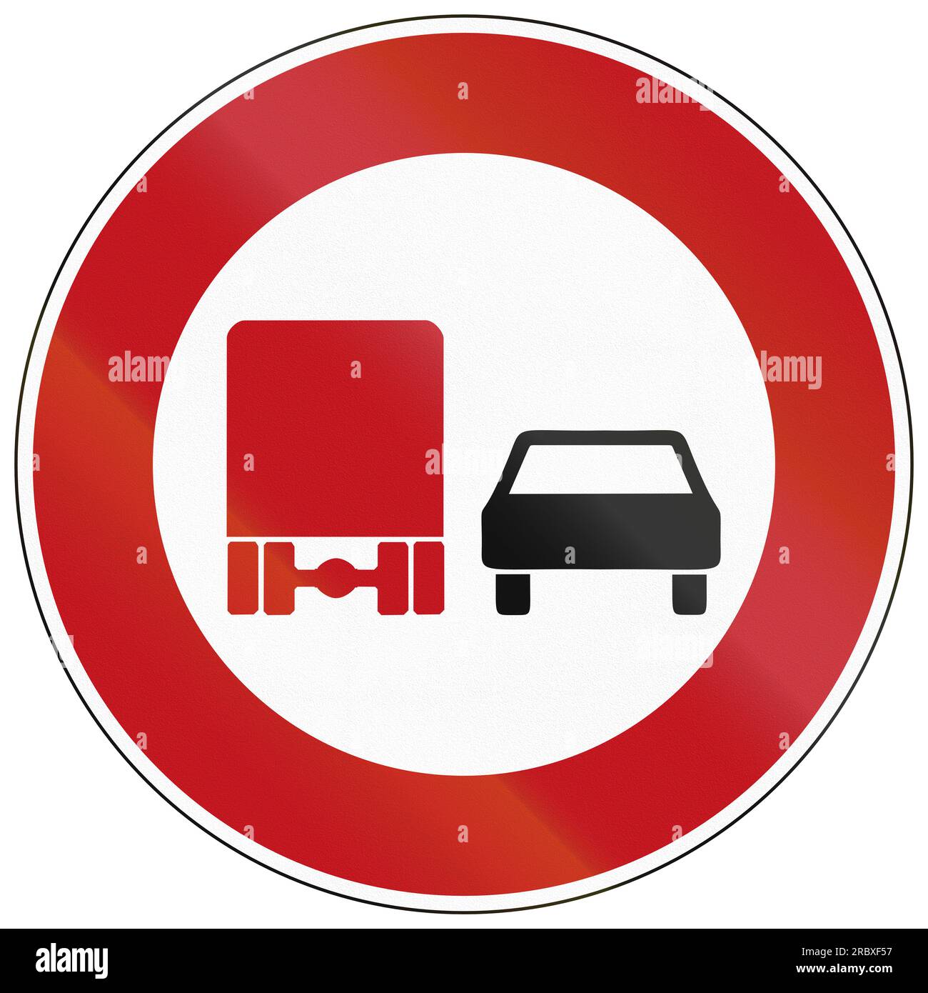 German traffic sign: No overtaking by lorries! Stock Photo - Alamy