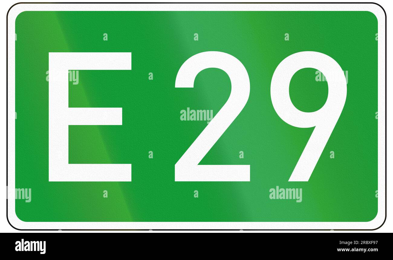 European road number sign for E29 Stock Photo - Alamy