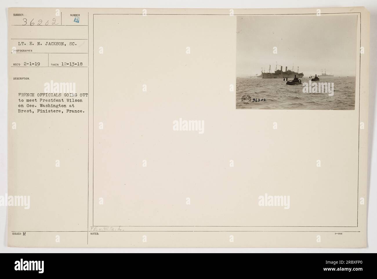 French officials depart to meet President Wilson on the USS George ...