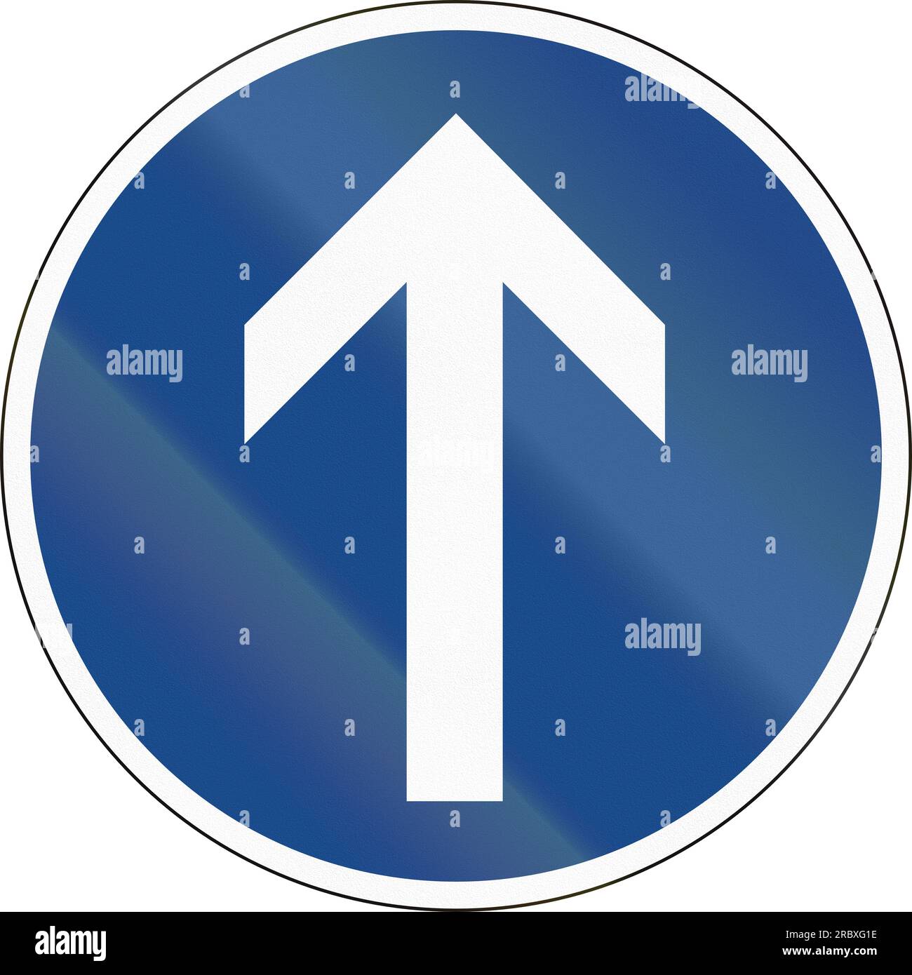 German traffic sign: Go straight Stock Photo - Alamy