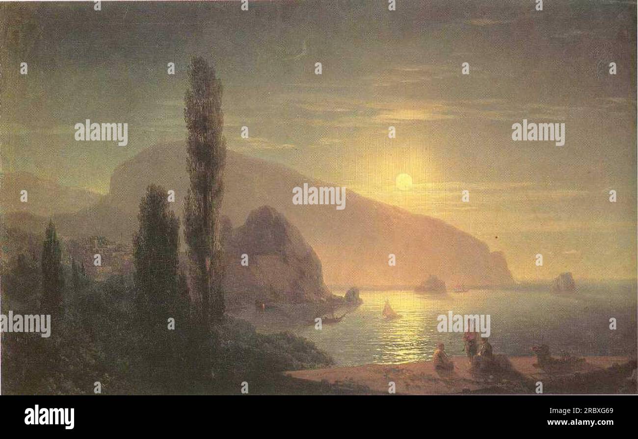 Night at Crimea View on Ayu-Dag 1859 by Ivan Aivazovsky Stock Photo - Alamy