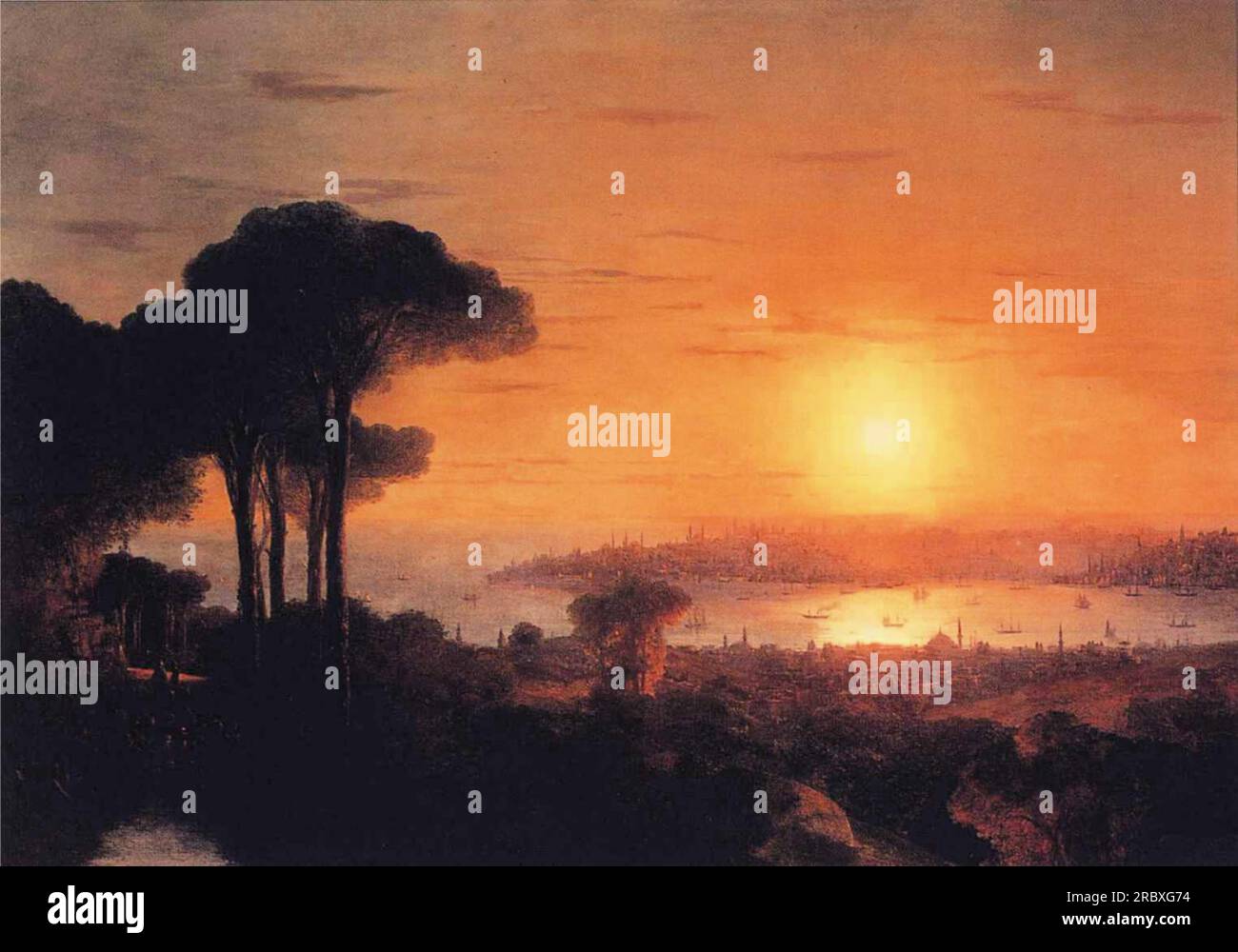 Sunset over the Golden Horn 1866 by Ivan Aivazovsky Stock Photo - Alamy