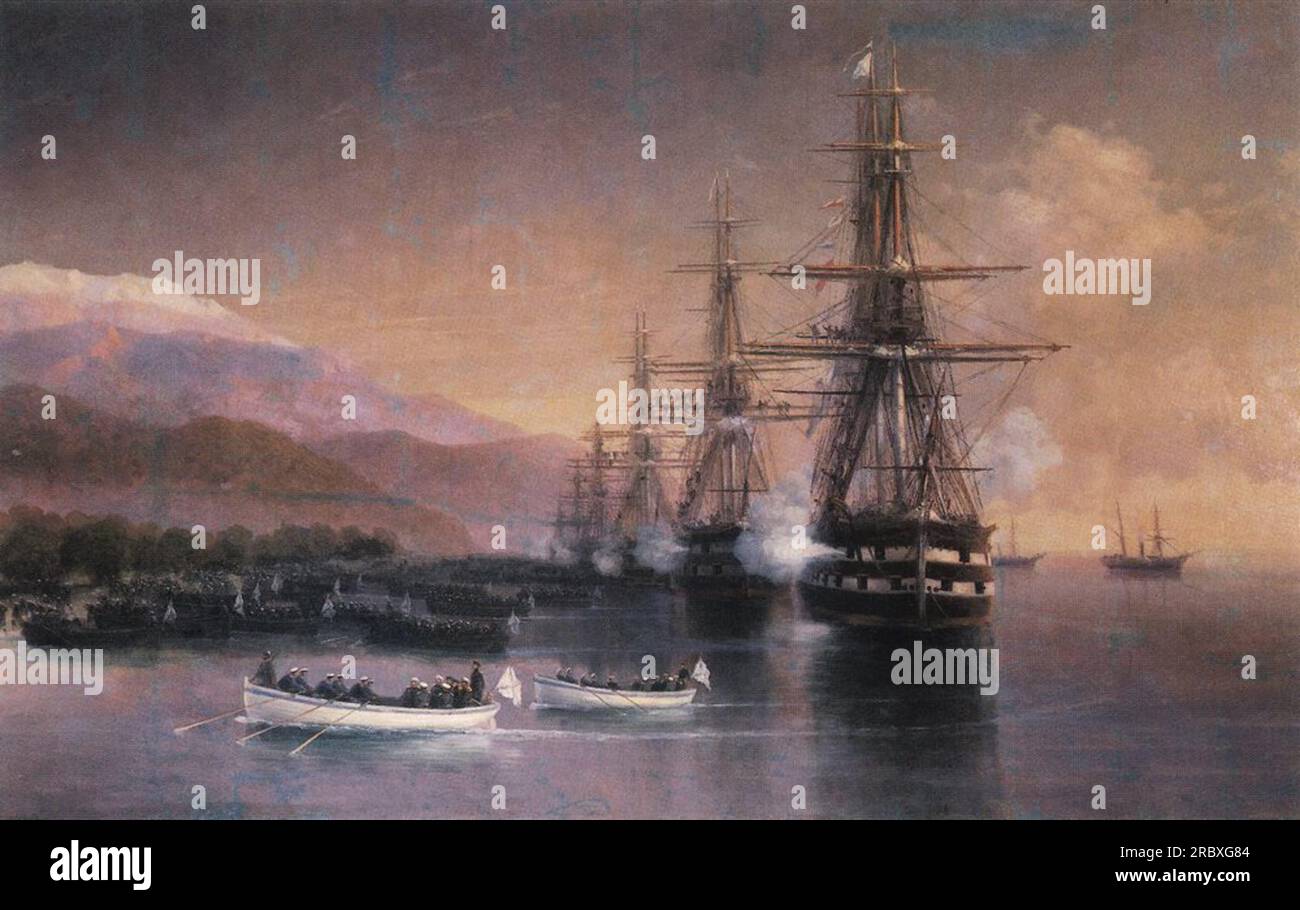 The landing to Subashi 1880 by Ivan Aivazovsky Stock Photo - Alamy