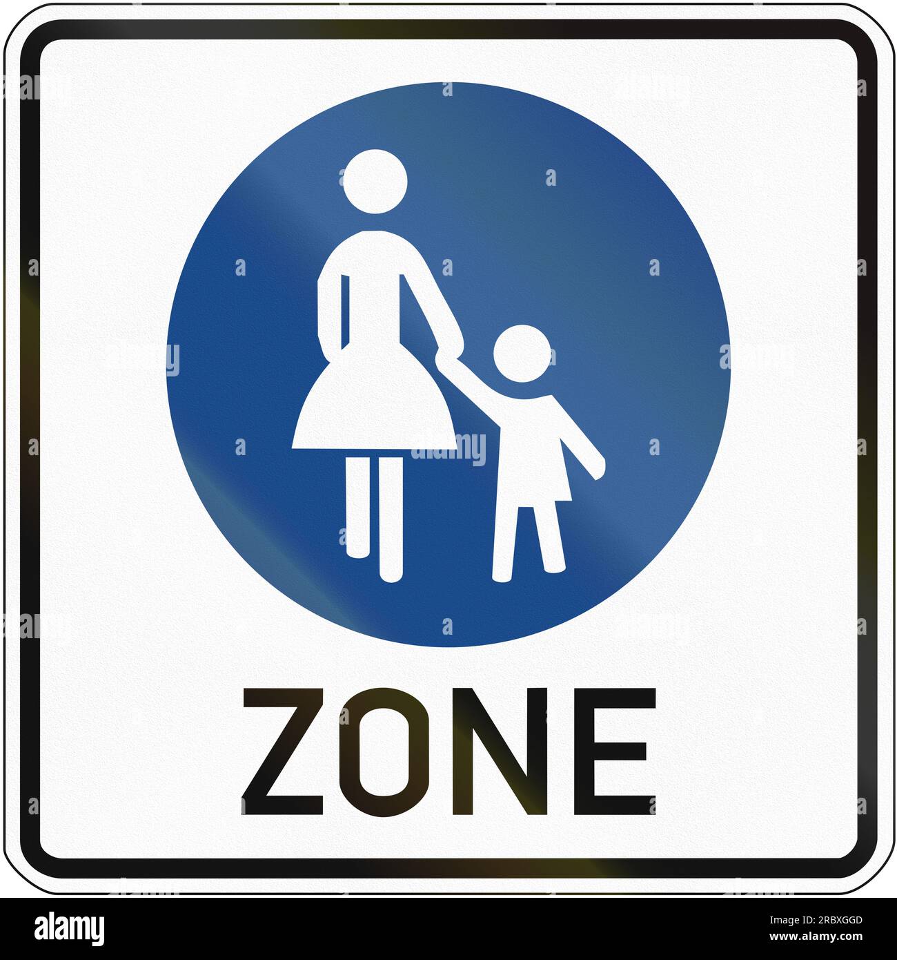 German sign at a pedestrian zone depicting mother and child Stock Photo ...