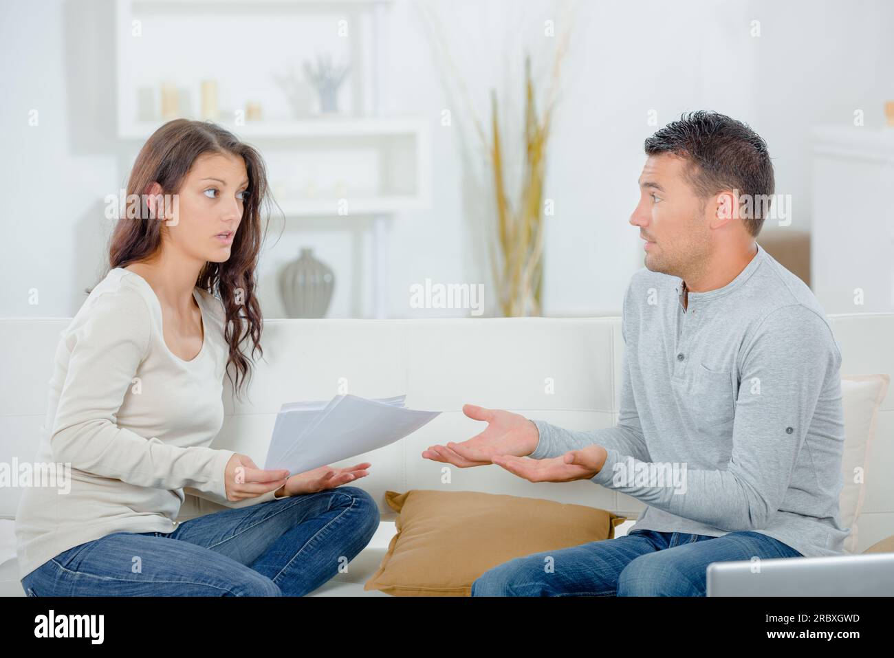 a couple is having argument Stock Photo - Alamy