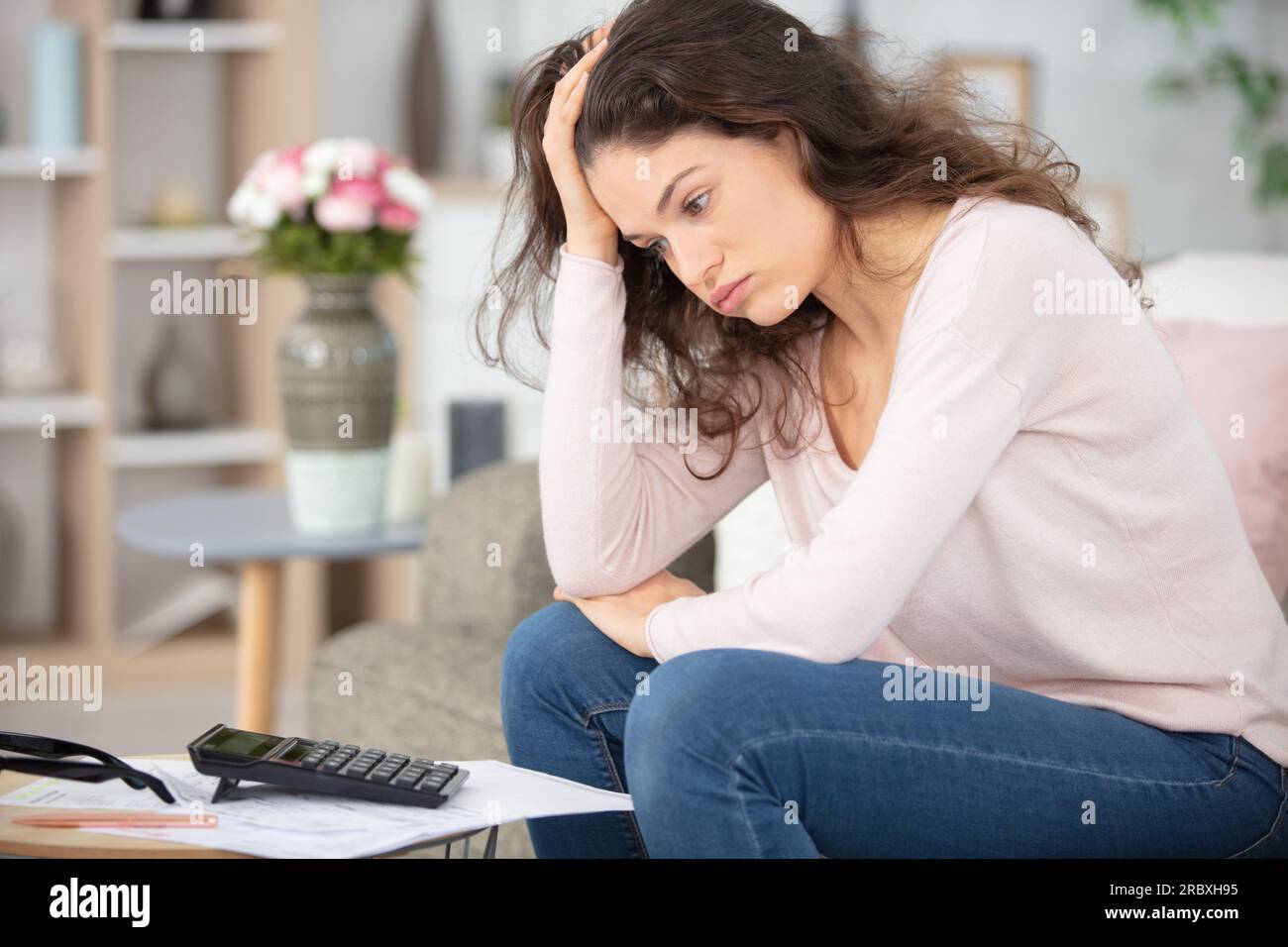 sad young woman employee having problems Stock Photo - Alamy