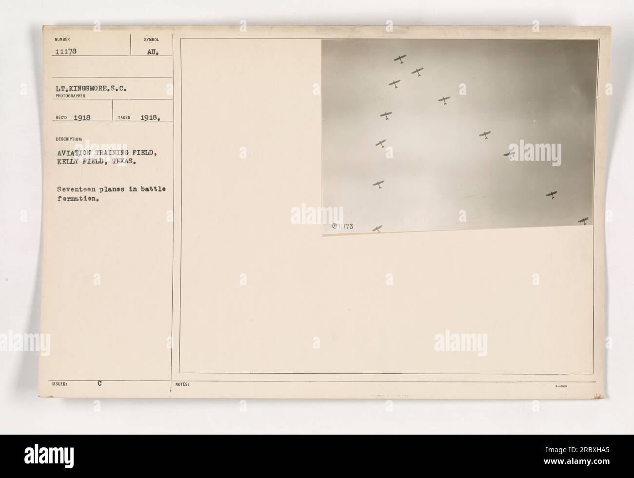 Photograph depicting aviation training field at Kelly Field, Texas in ...