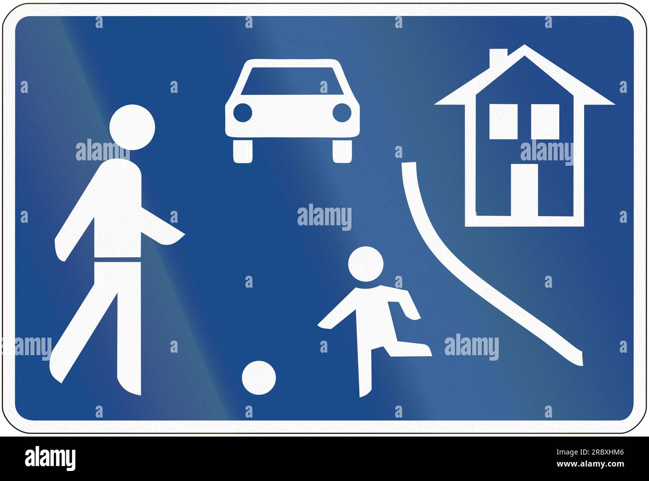 German traffic sign: Home zone Stock Photo - Alamy