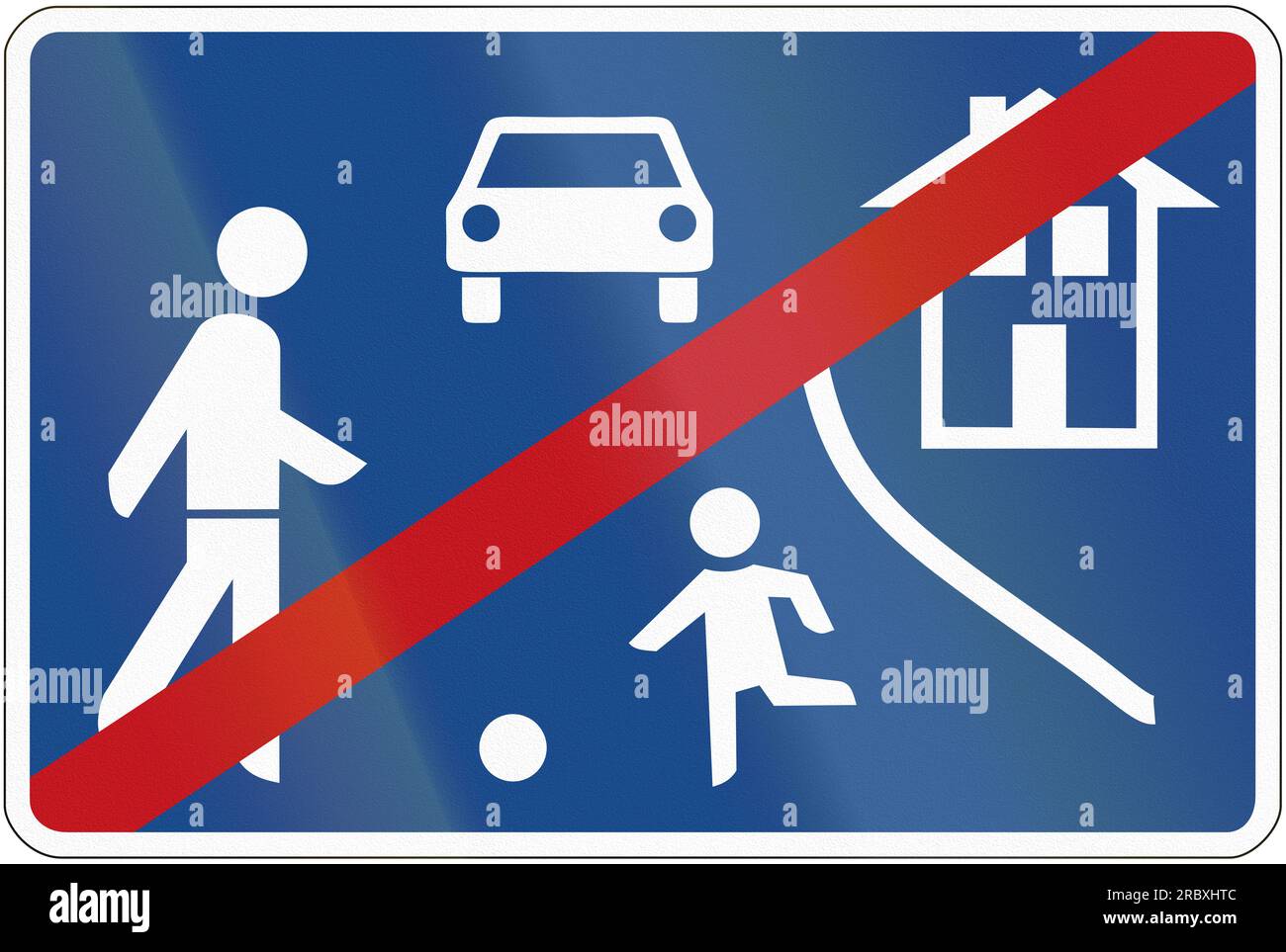 German traffic sign: End of home zone Stock Photo - Alamy