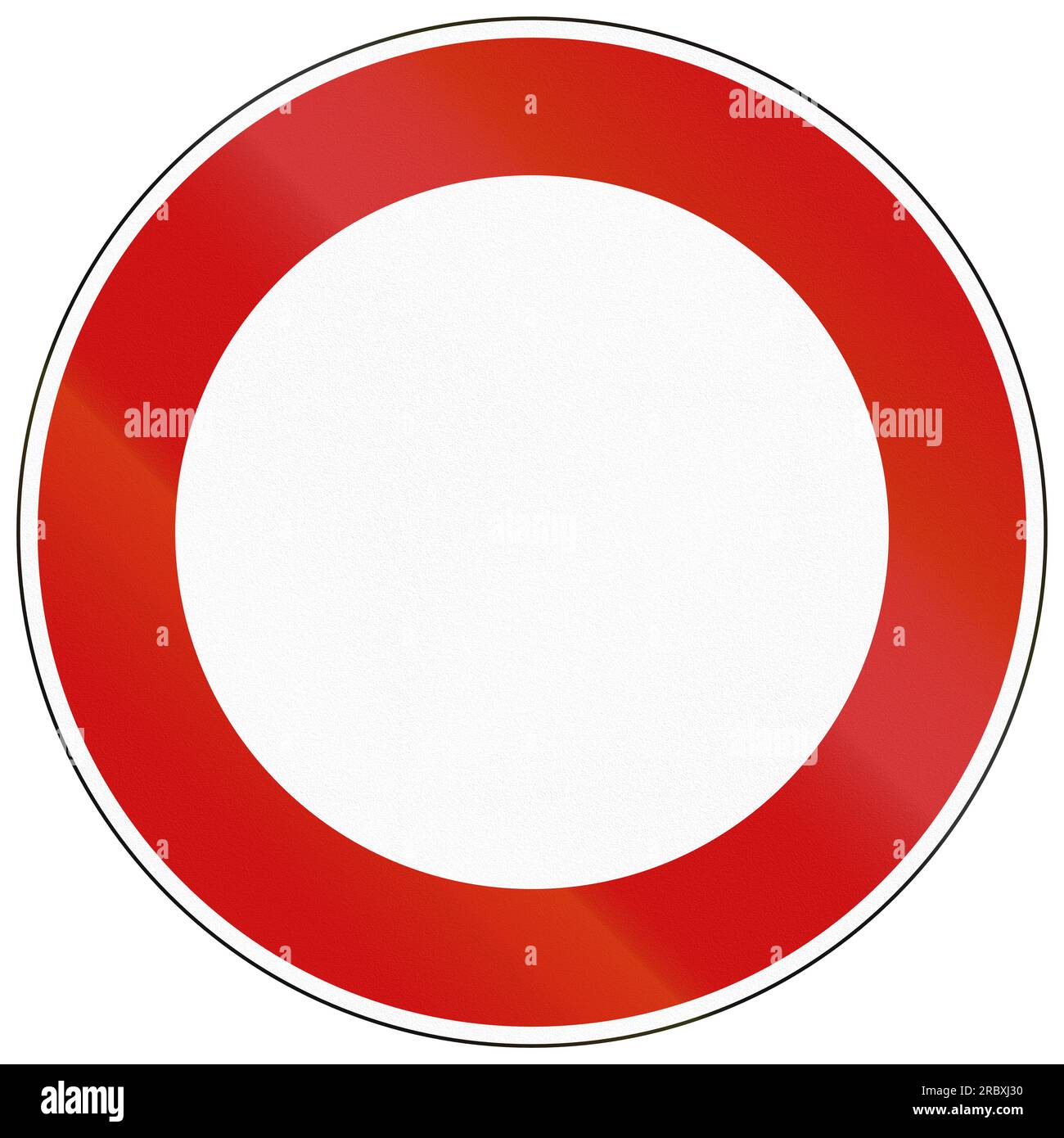 German sign prohibiting thoroughfare for all vehicles. This image can ...