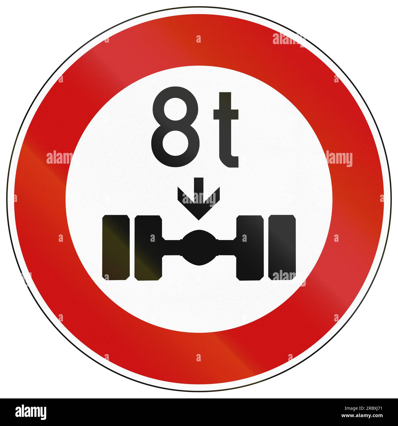 German traffic sign prohibiting throroughfare of vehicles with a load ...
