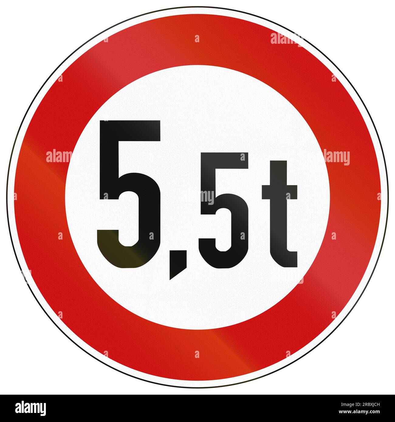 German traffic sign prohibiting throroughfare of vehicles with a weight ...