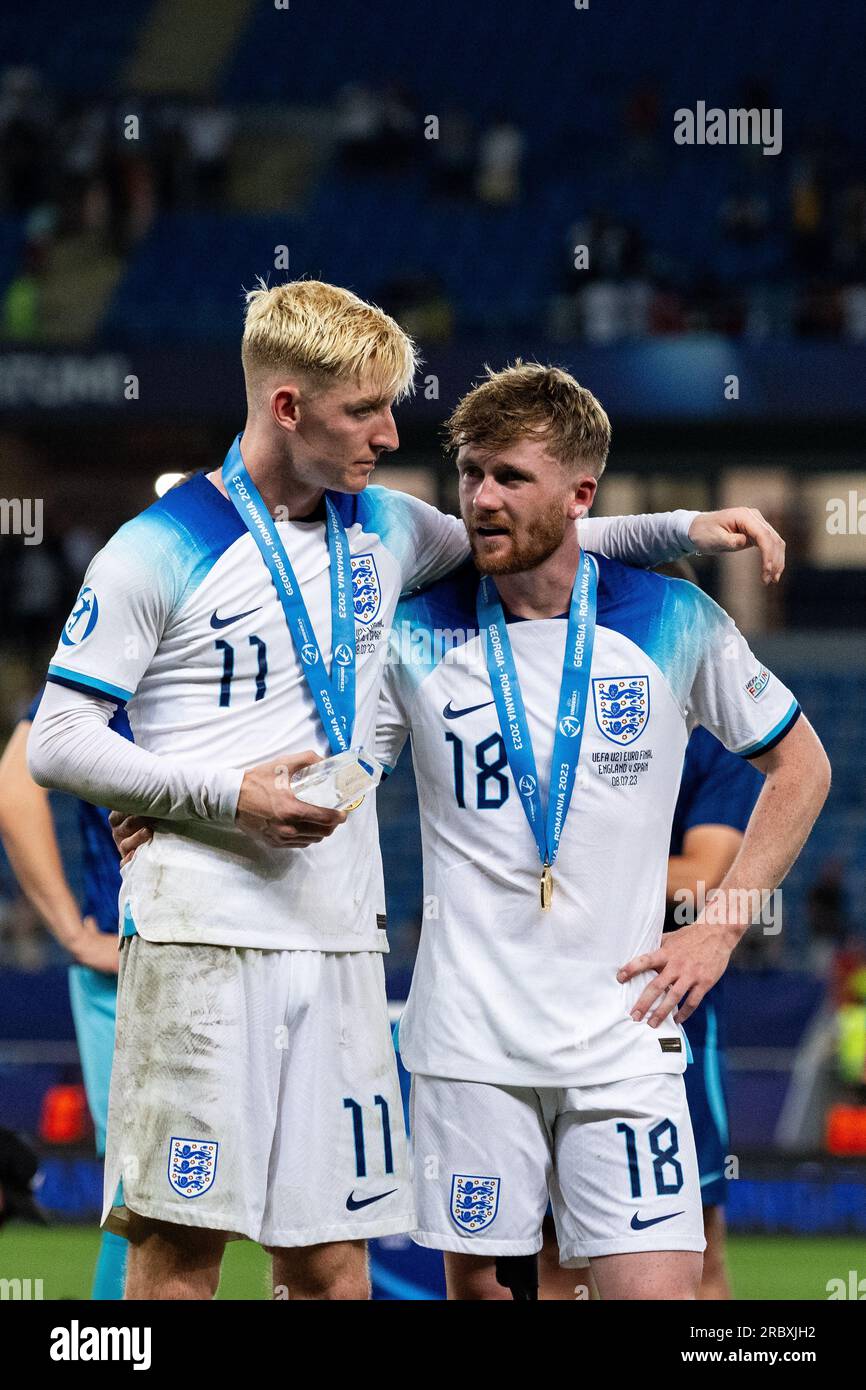 BATUMI, GEORGIA - JULY 8: Anthony Gordon and Tommy Doyle of England ...