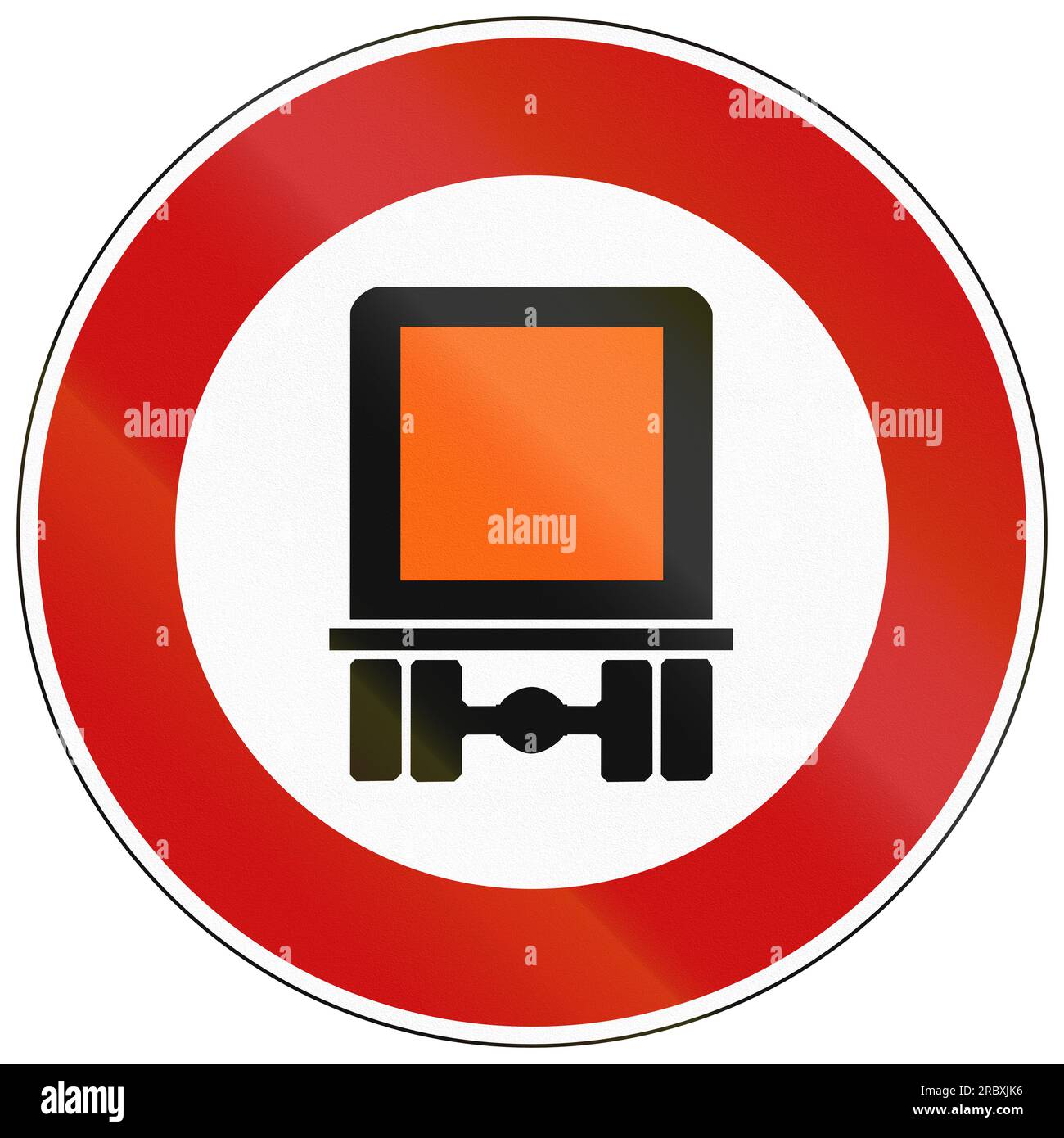 German traffic sign prohibiting thoroughfare of motor vehicles subject ...
