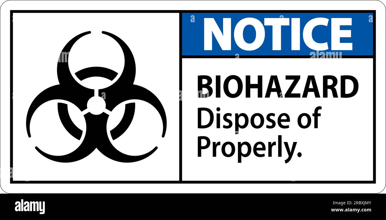 Biohazard Notice Label Biohazard Dispose Of Properly Stock Vector Image ...