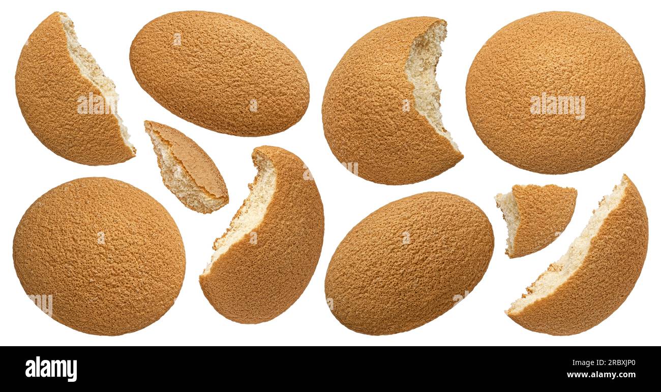 Sponge cakes, butter cookies isolated on white background Stock Photo ...