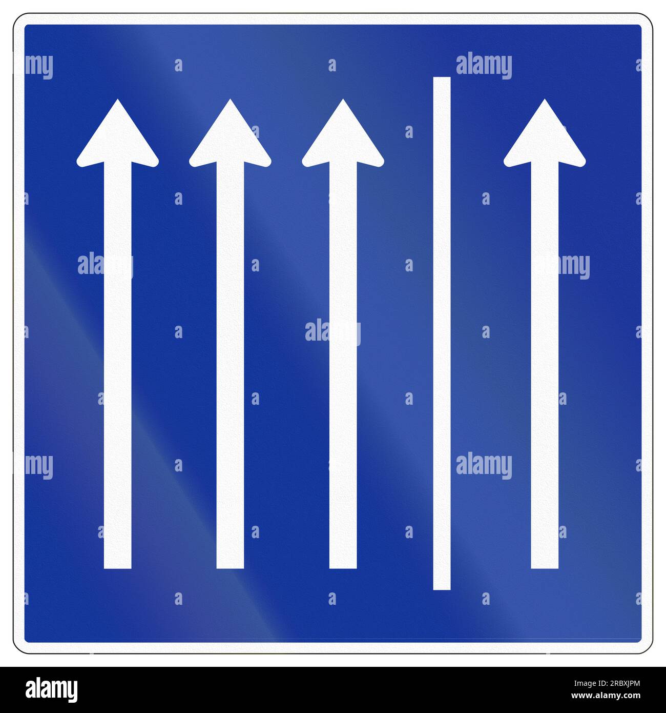 German traffic sign: Use shoulder as lane Stock Photo - Alamy