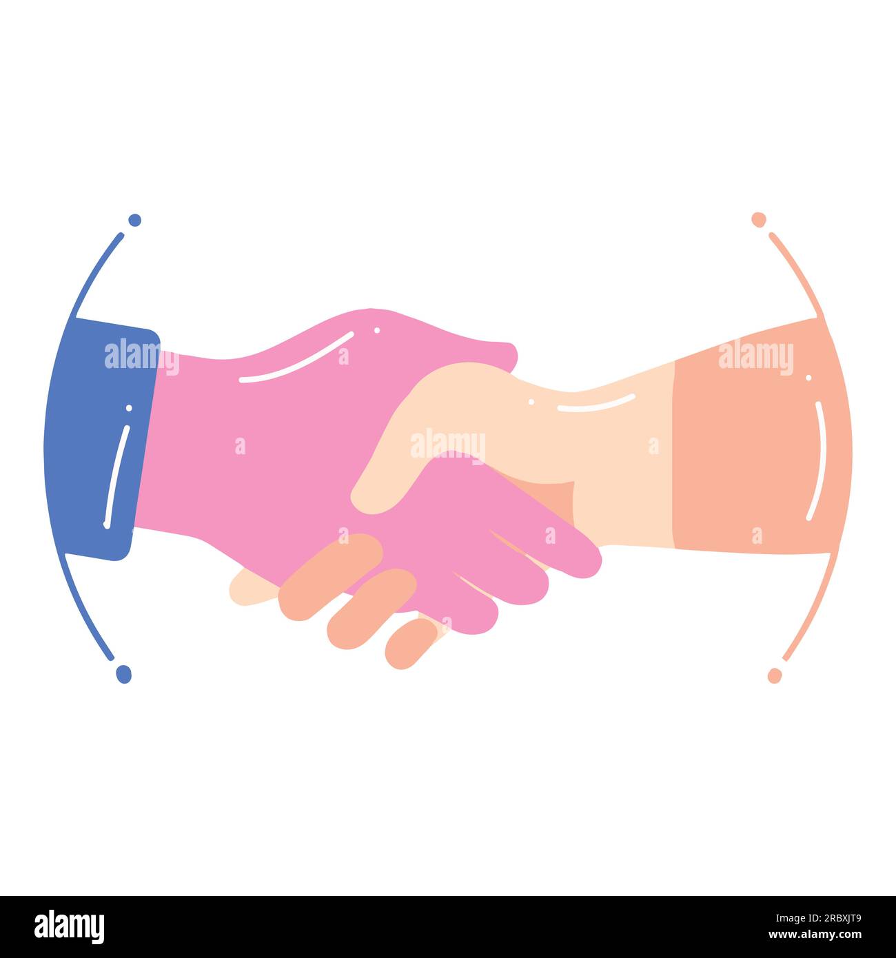 Hand Drawn Handshake Friendship in flat style isolated on background ...