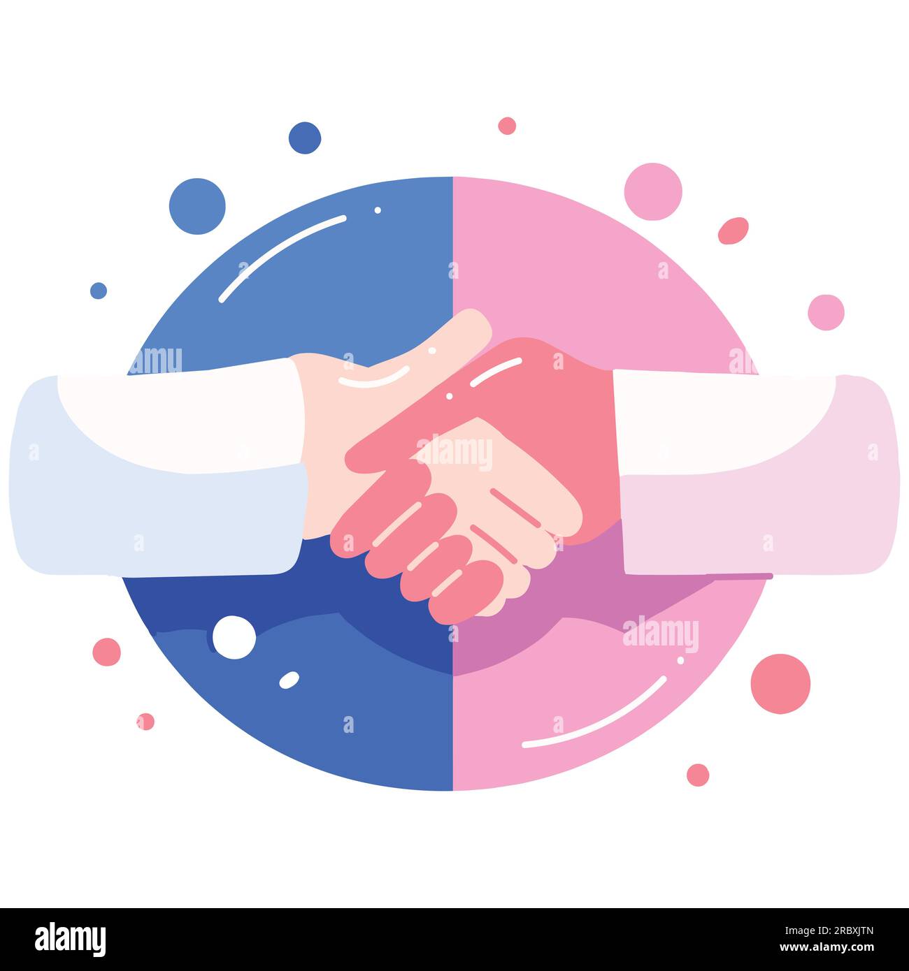 Hand Drawn Handshake Friendship in flat style isolated on background ...