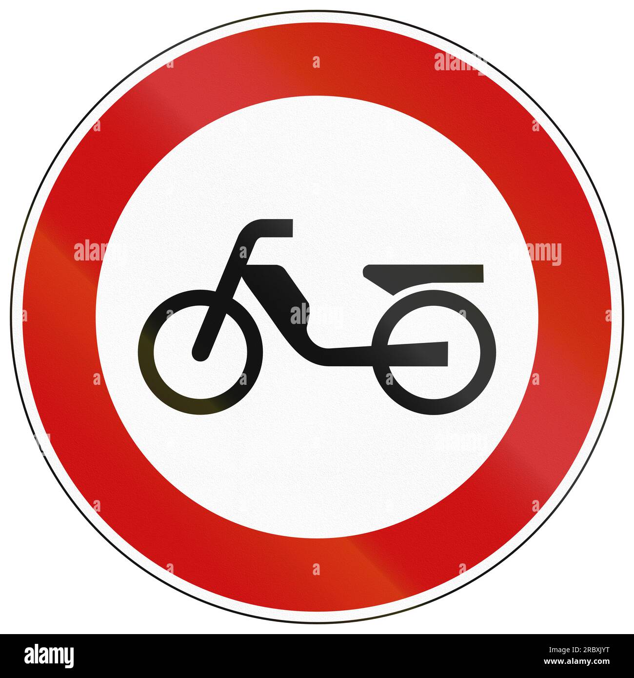 German traffic sign prohibiting thoroughfare of mopeds Stock Photo - Alamy