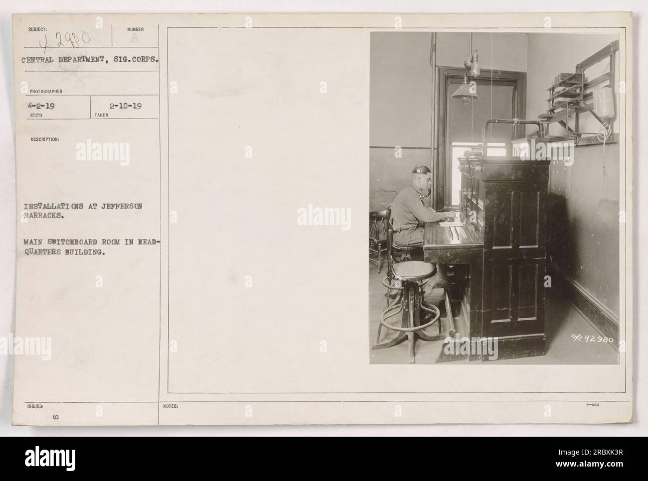 The image shows the main switchboard room in the headquarters building ...