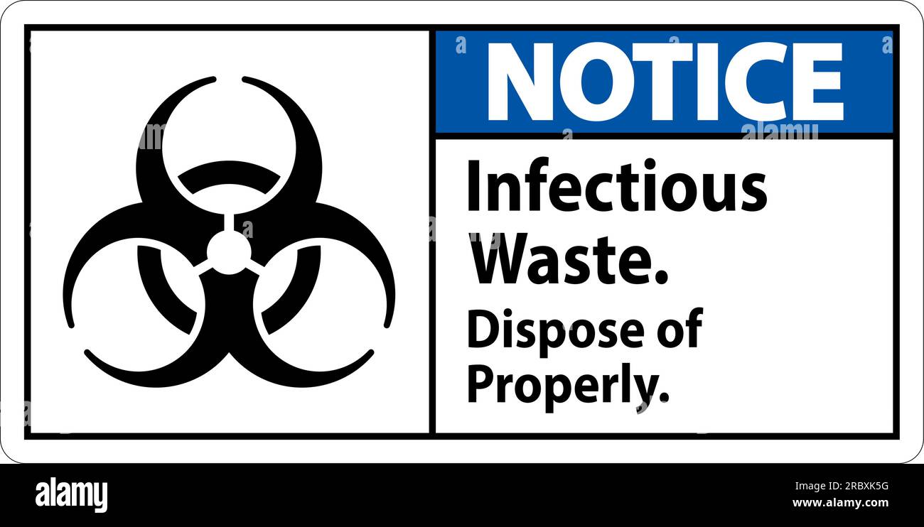 Biohazard Notice Label Infectious Waste, Dispose Of Properly Stock ...