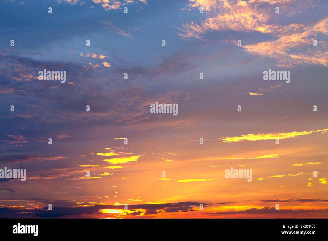 Colorful Sunset Sky Vivid Clouds Stock Photo - Alamy