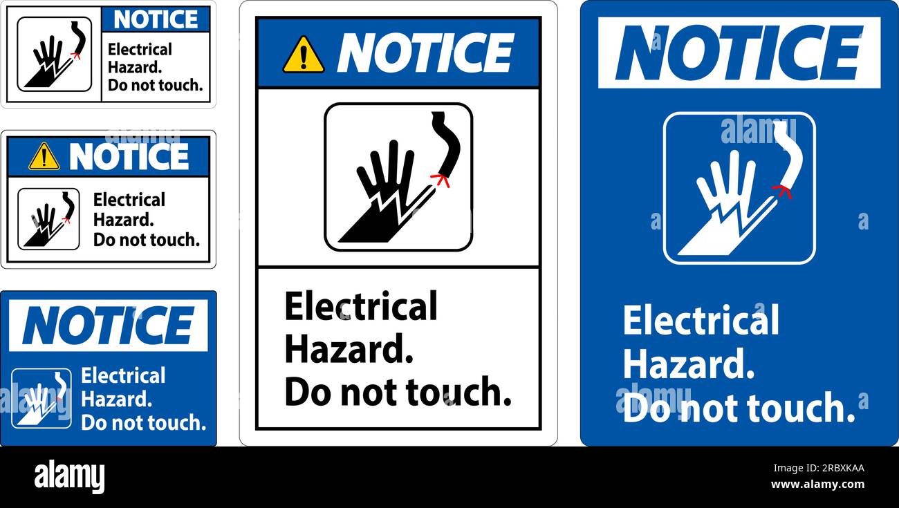 Notice Sign Electrical Hazard. Do Not Touch Stock Vector Image & Art ...